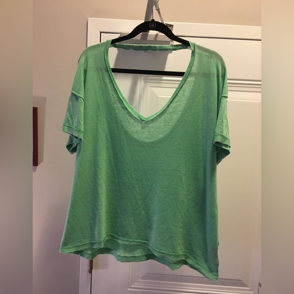 Free People | Tops | Nwt Free People Green Inside Out Tee | Poshmark
